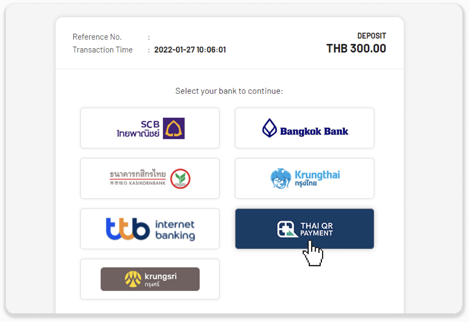 Deposit Funds ka Binomo ka Thailand Promptpay QR, Chelete ea 'net