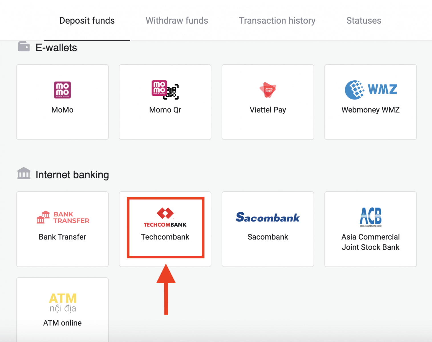 Deposit Funds on Binomo via Vietnam Bank Cards (Visa / Mastercard