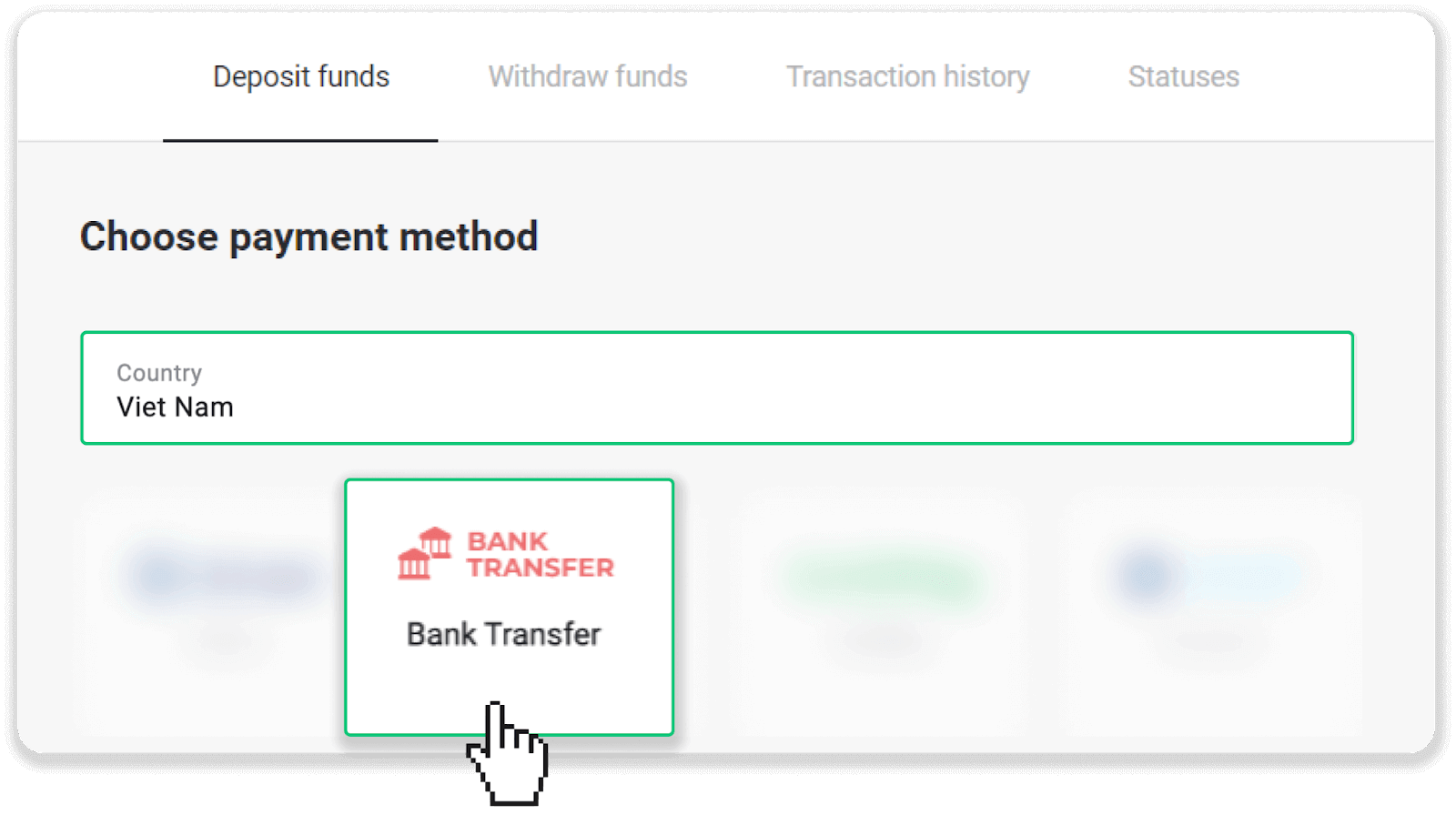 Nạp tiền vào Binomo qua Thẻ ngân hàng Việt Nam